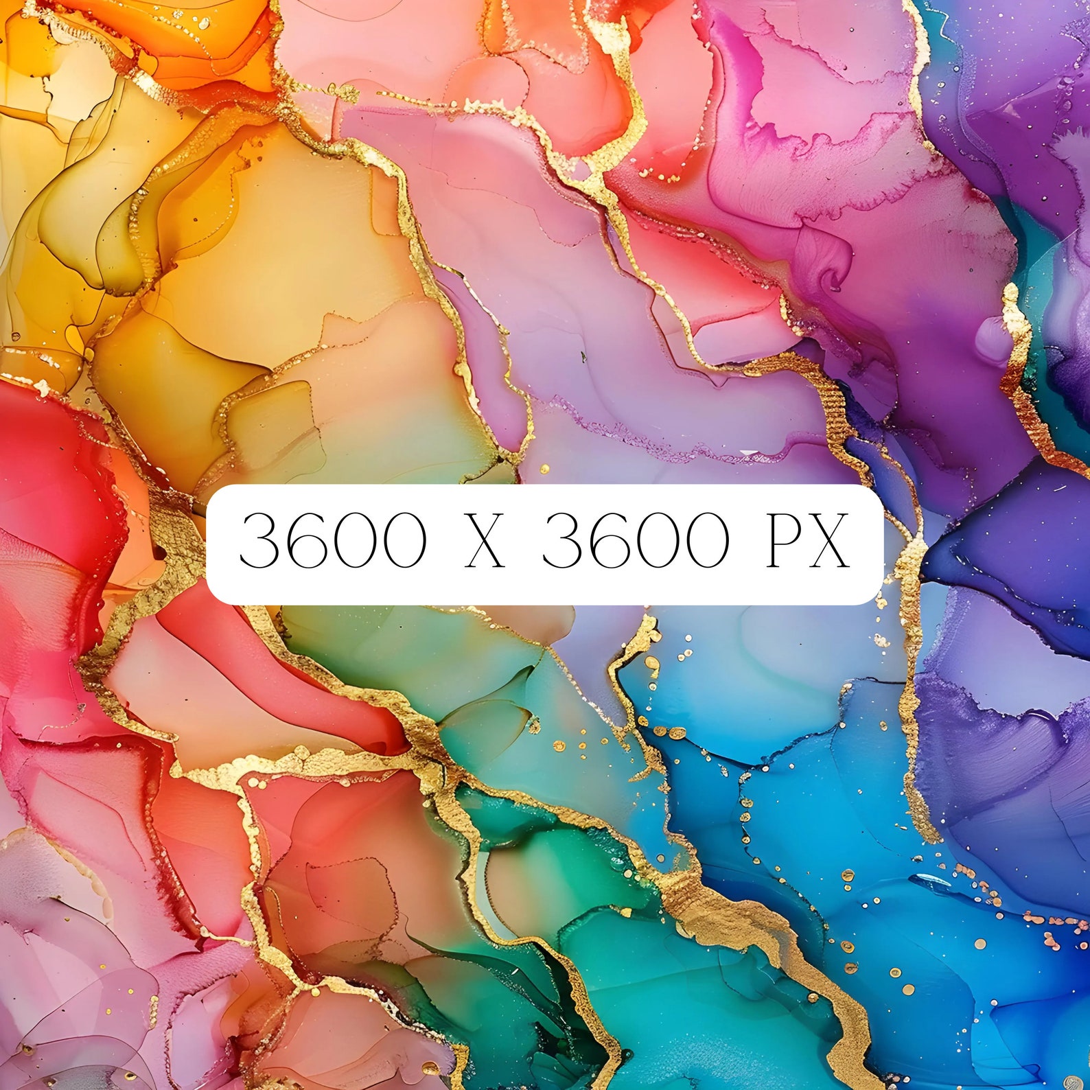 Vibrant Rainbow Alcohol Ink Patterns Digital Download for Scrapbook and ...