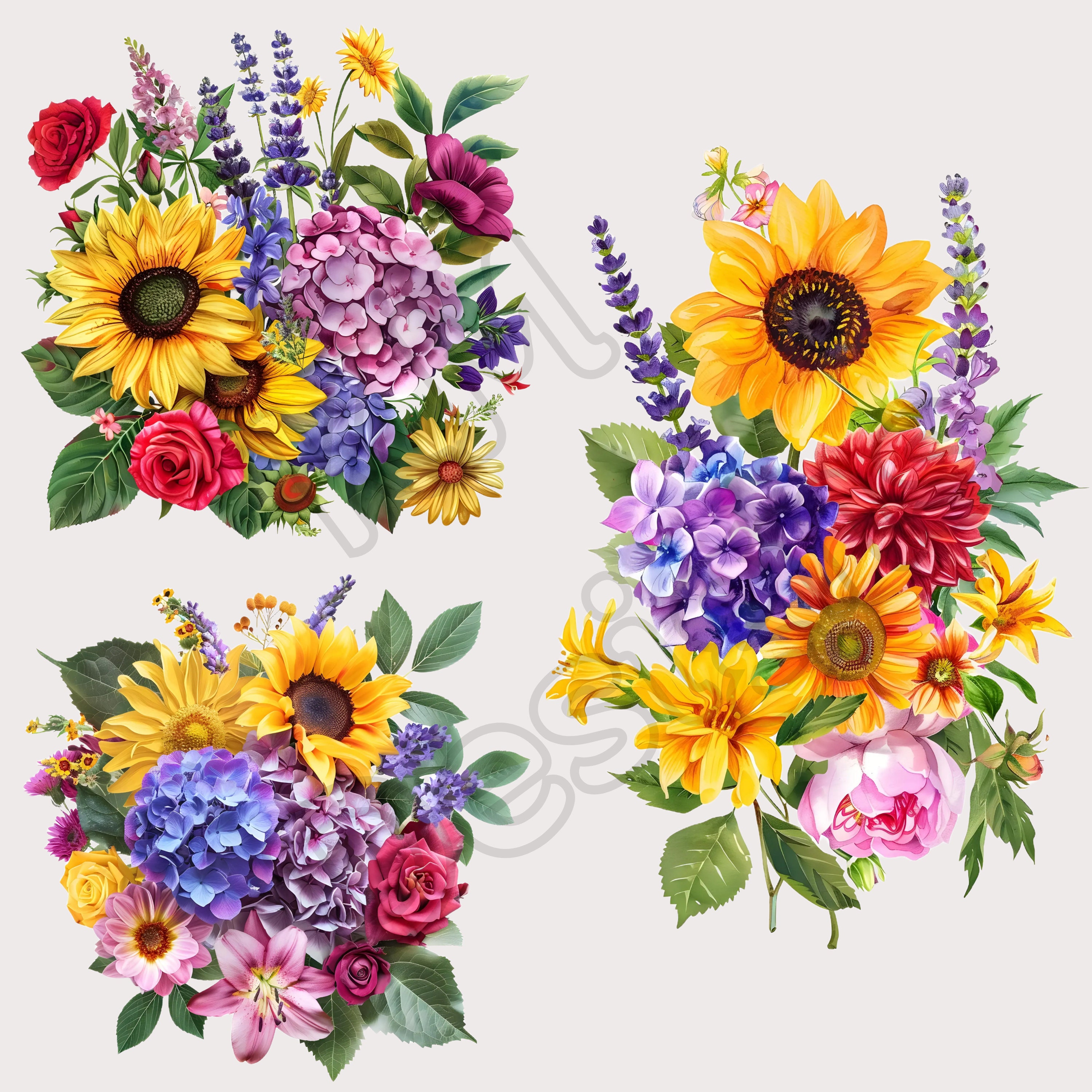 Colourful Flowers Clipart Pack High Quality Images Floral Arrangements ...
