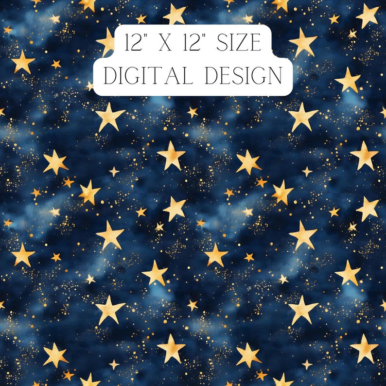 Celestial Moon and Stars Seamless Patterns: Digital Download for Crafts ...