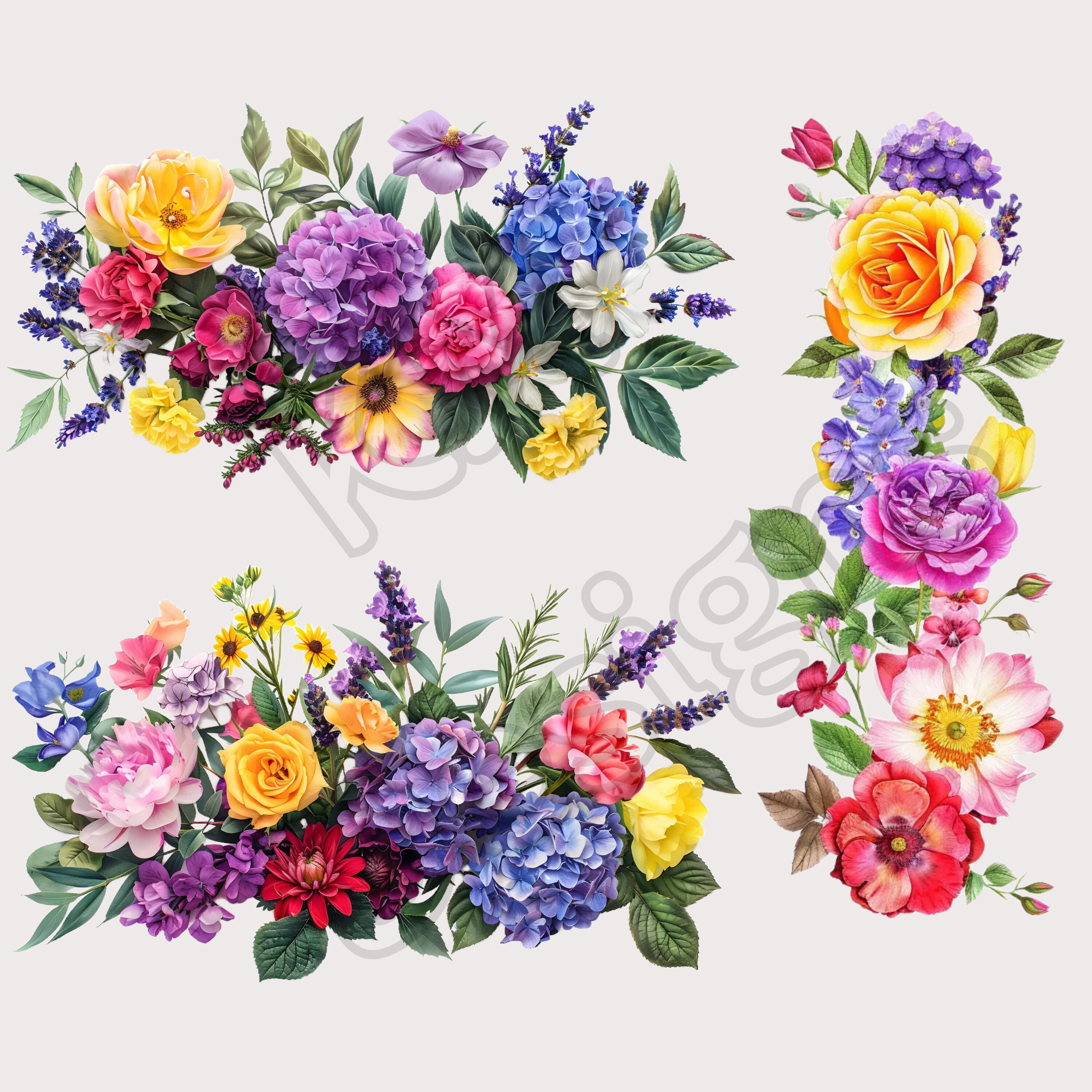 Colourful Flowers Clipart Pack High Quality Images Floral Arrangements ...