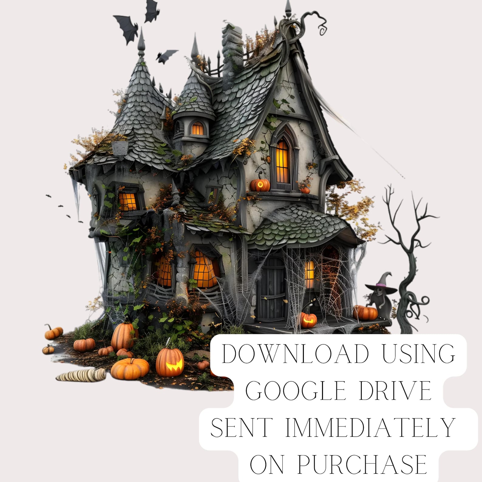 Spooky Halloween Digital Art Collection: Haunted Houses, Witches ...