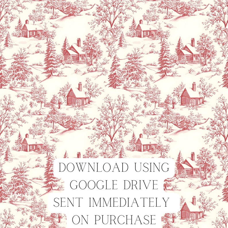 Classic Red Toile Holiday Print Pack: 23 Seamless Vintage Patterns ...
