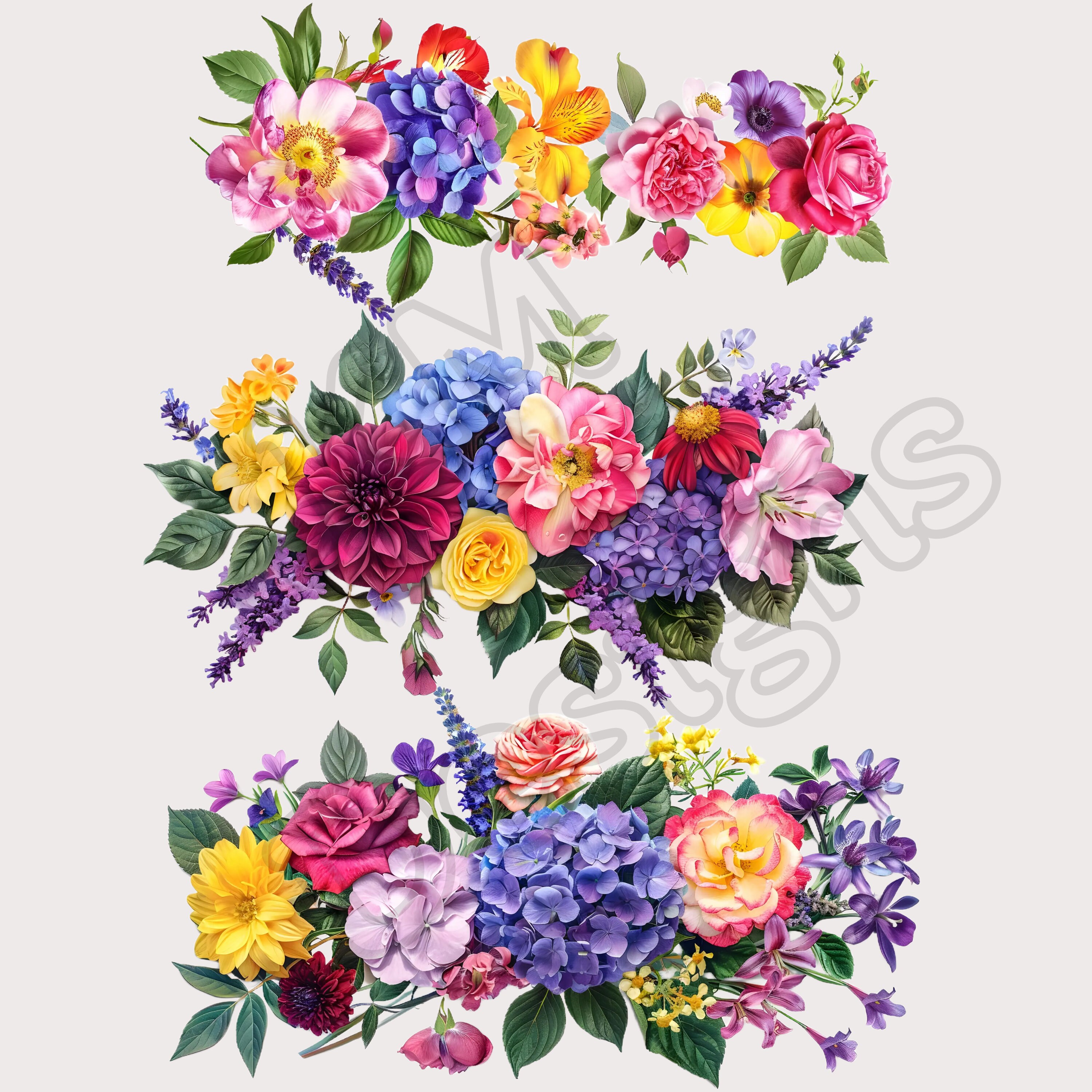 Colourful Flowers Clipart Pack High Quality Images Floral Arrangements ...