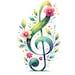 Floral Music Note Clipart - 12 High-quality Jpgs - Music Note Clipart ...