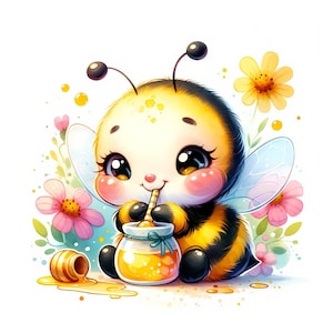 Cute Bee Clipart - 10 High-quality Jpgs - Adorable Bee Clipart Bundle ...
