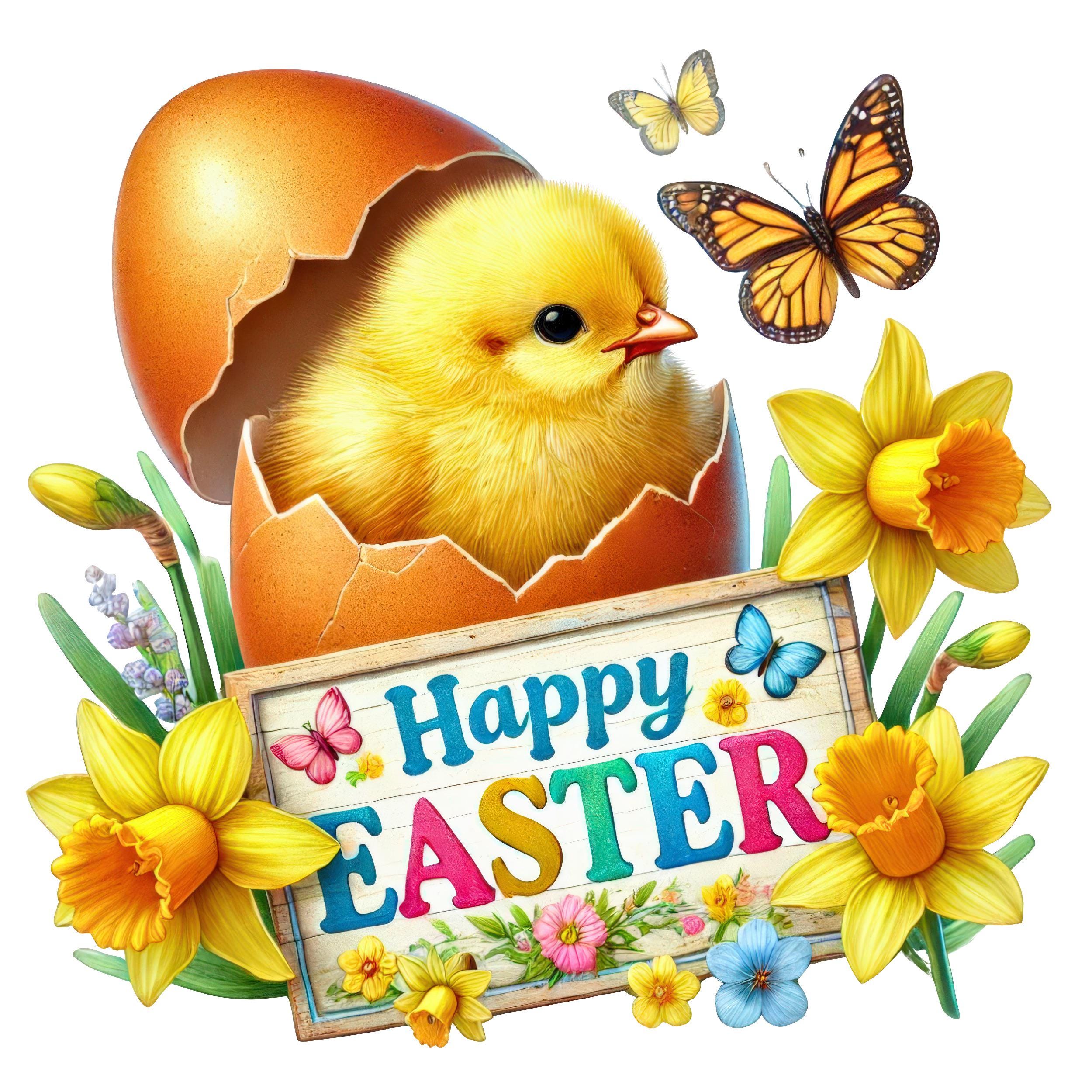 Easter Chicken Clipart Bundle, Floral Spring Design (digital Download ...