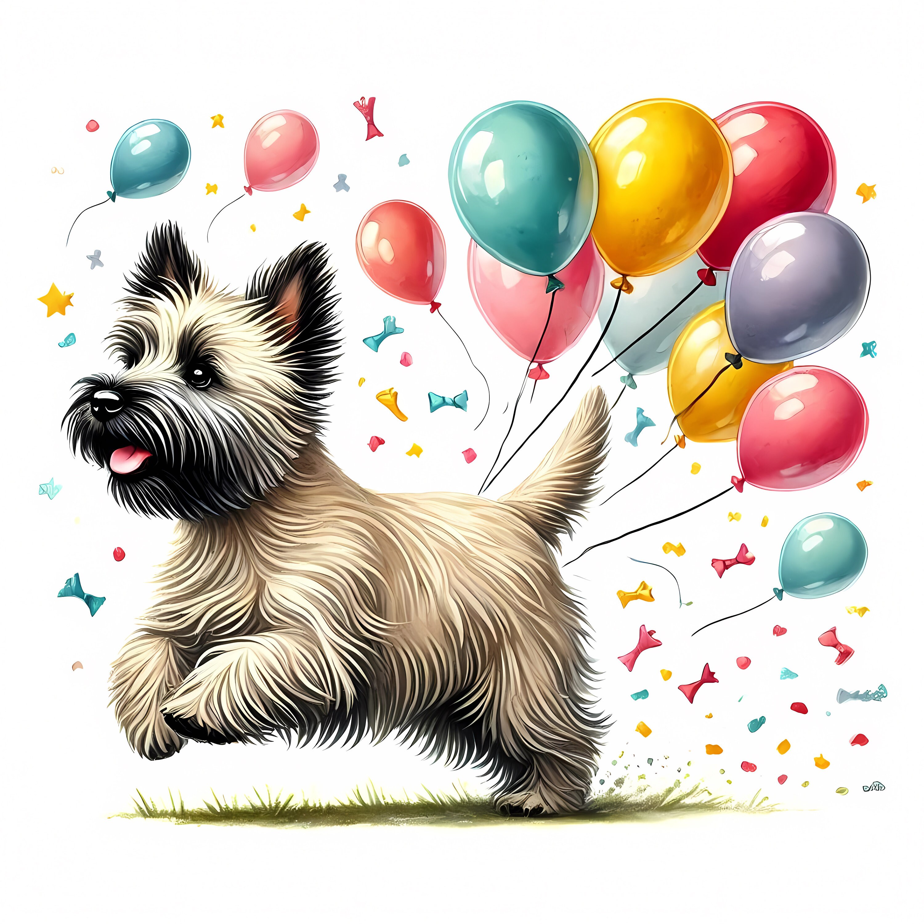 Cairn Terrier Birthday Clipart 10 High-quality Jpgs Birthday Cairn ...