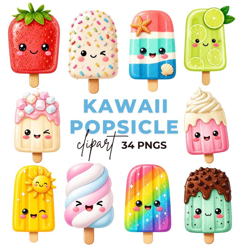 Ice Lolly Clipart - Etsy UK