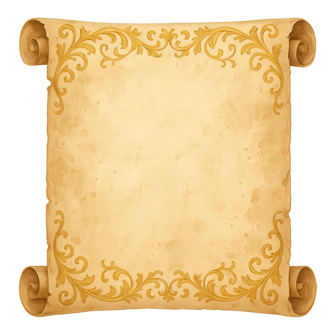 Vintage Medieval Scroll Clipart: Aged Parchment Paper (digital Download ...