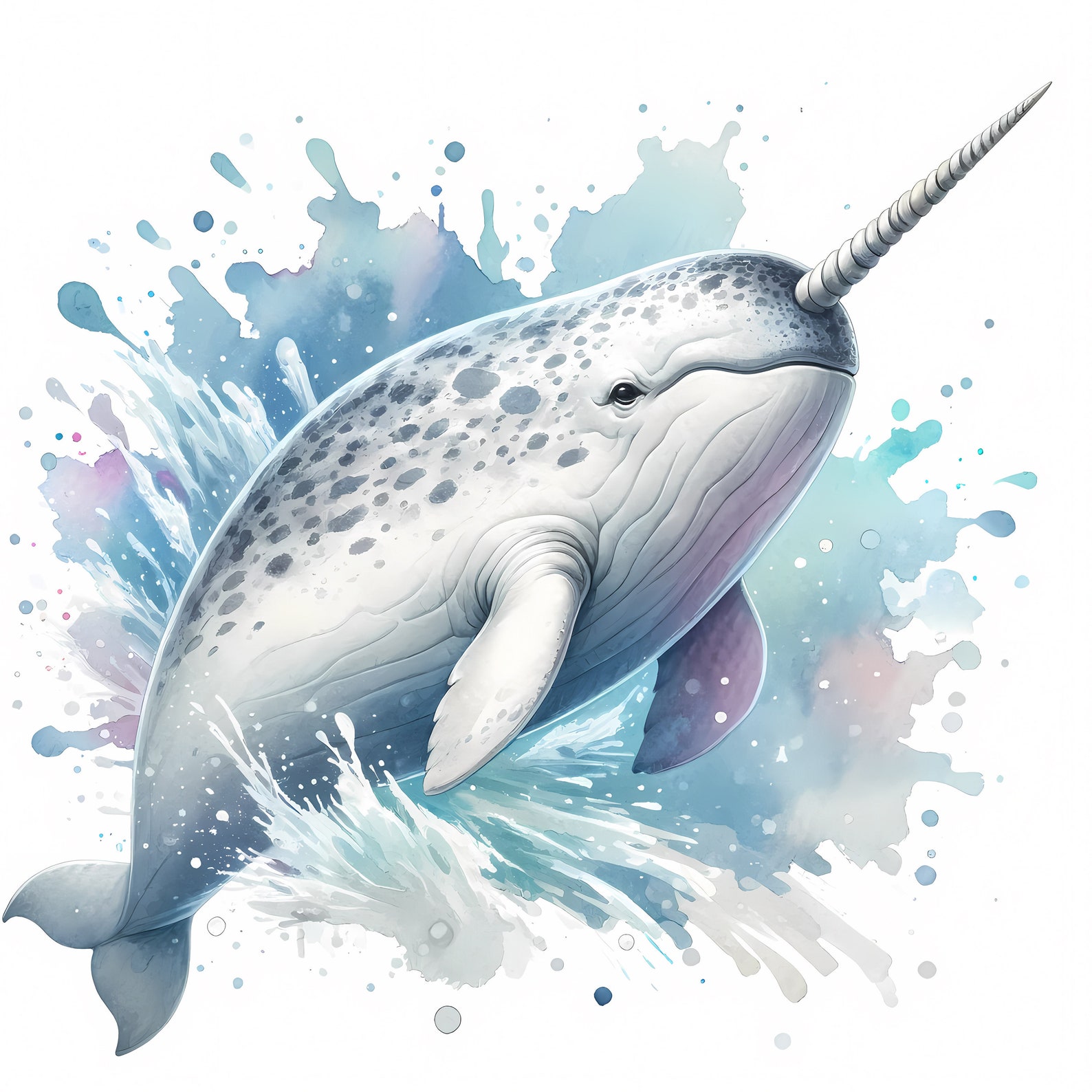 Elegant Narwhal Clipart Bundle | Sea Creature Art (digital Download) 12 ...
