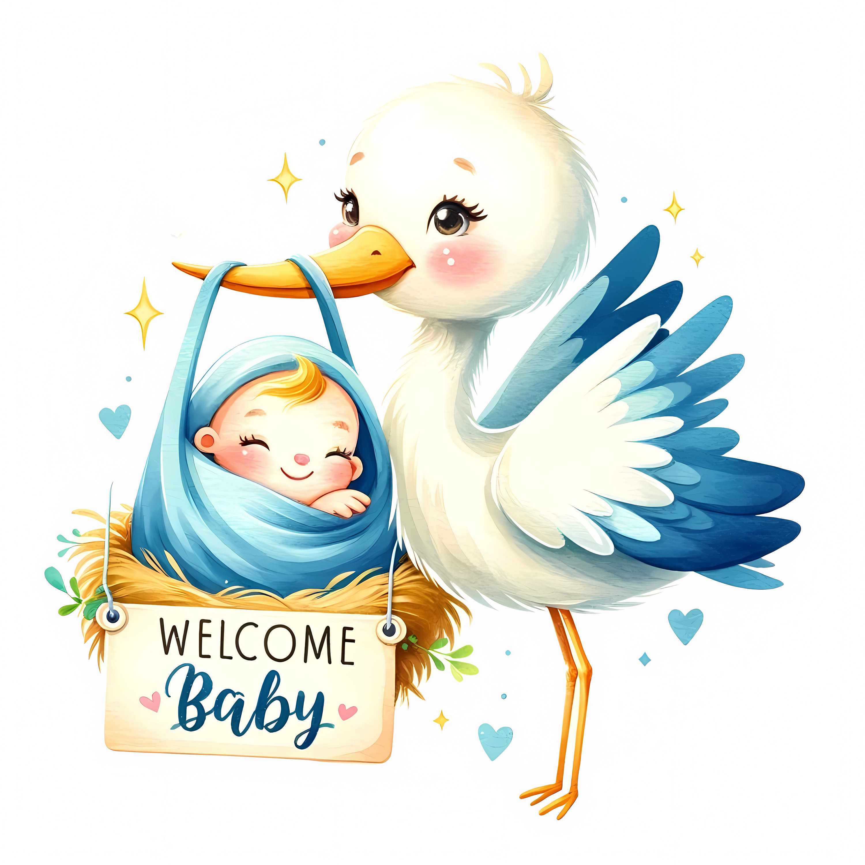 Welcome Baby Clipart 12 High-quality Jpgs Baby Shower Nursery Decor ...