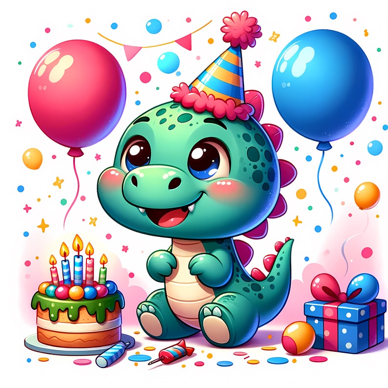 Cute Dinosaur Clipart - 10 High-quality Jpgs - Birthday Party Clipart ...