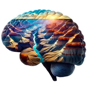 Brain & Landscape Clipart: Double Exposure Art (digital Download ...