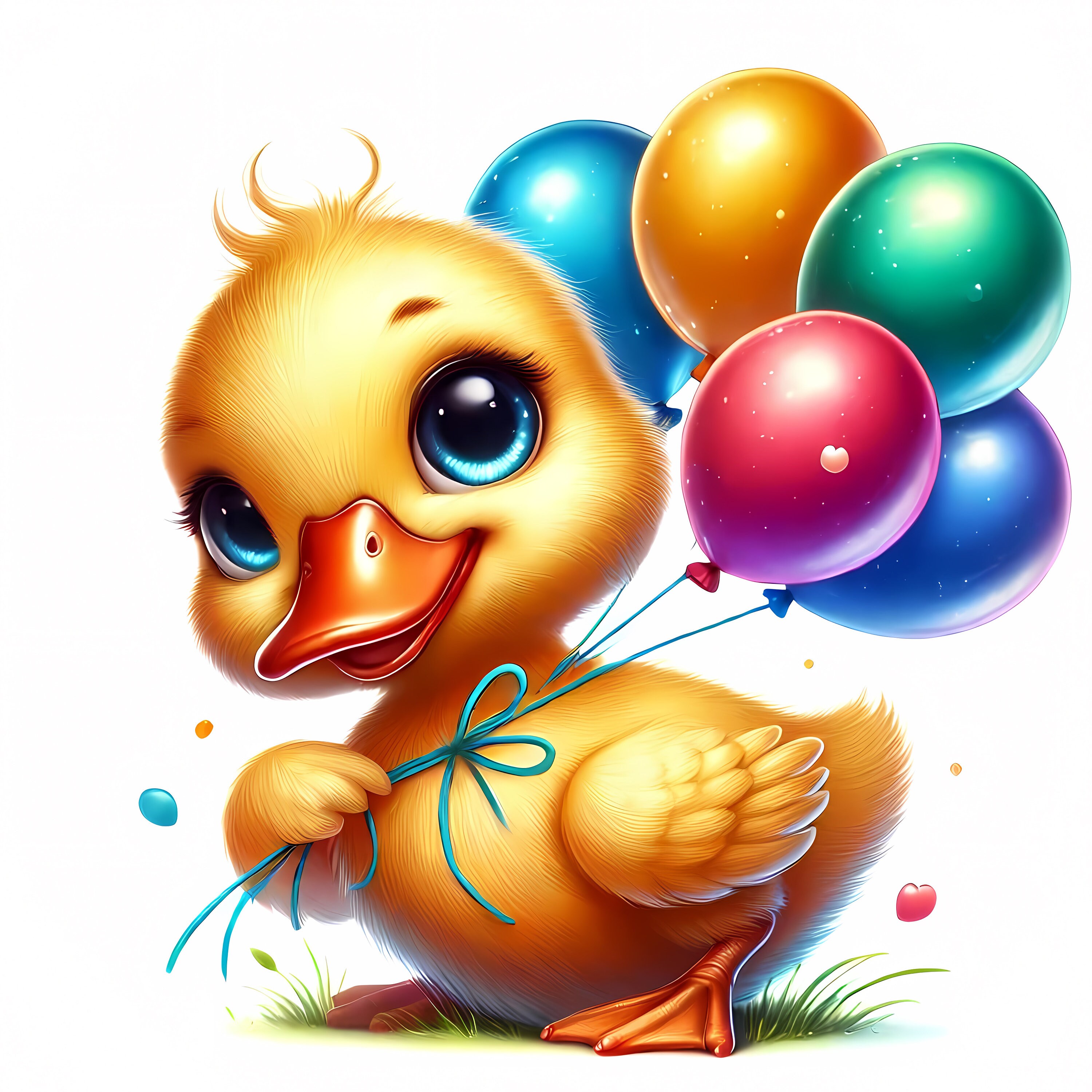 Cute Duck Clipart | Yellow Duck Art Prints (commercial Use) (digital ...