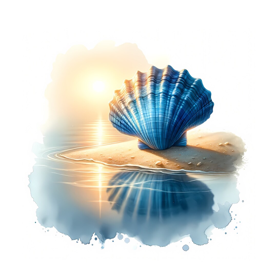 Blue Seashell Clipart 12 High-quality Jpgs Colorful Seashell Clipart ...
