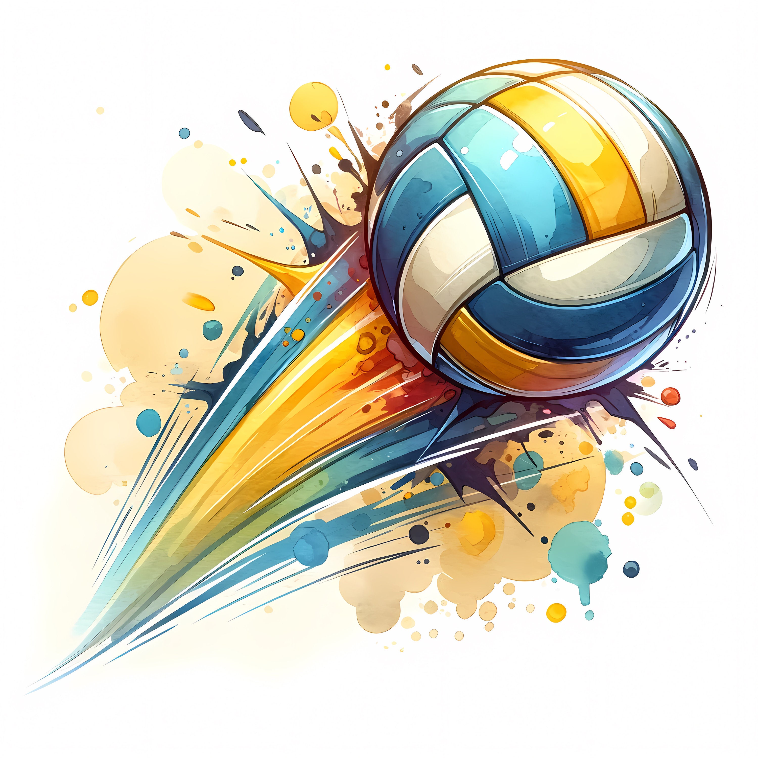 Volleyball Clipart Bundle – High-quality Jpgs for Wall Art (digital ...