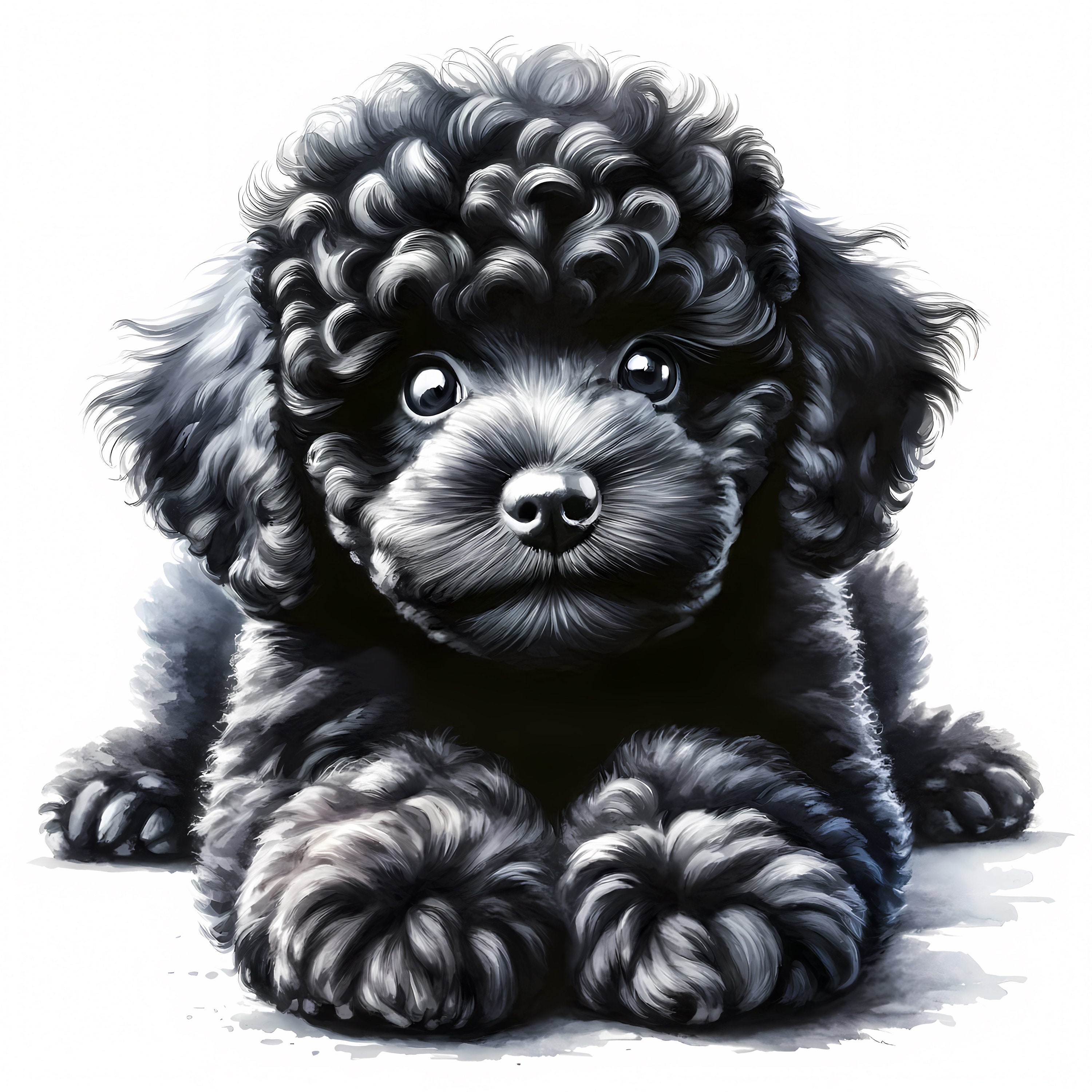 Black Poodle Puppy Clipart - 10 High-quality Jpgs - Digital Download ...