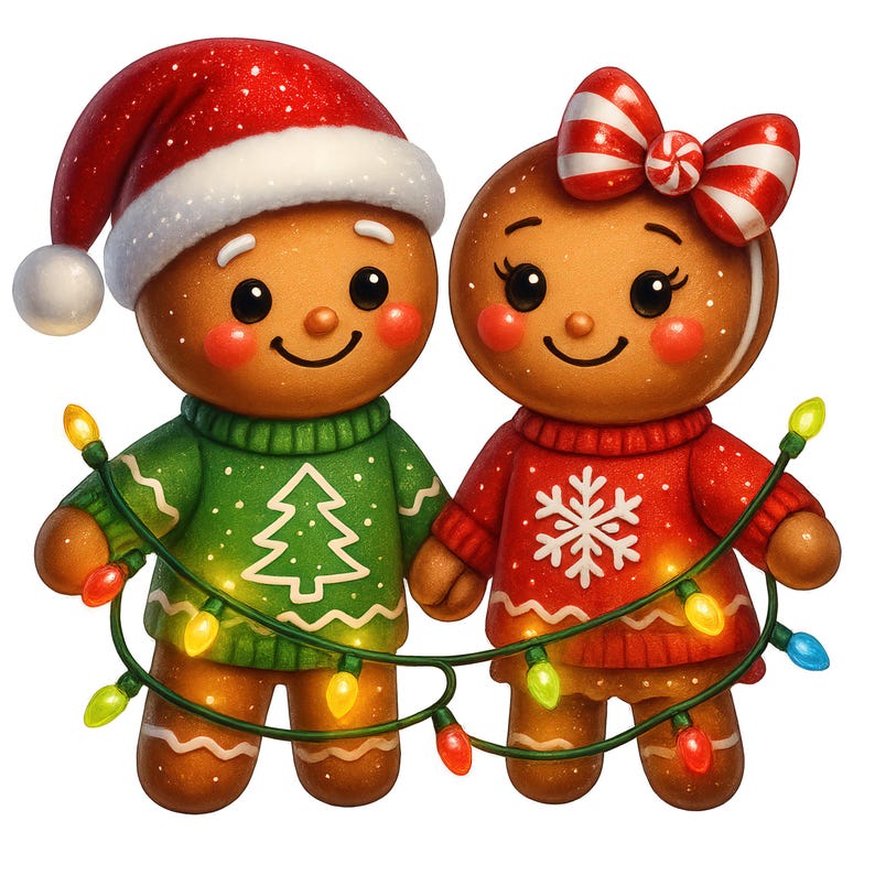 Gingerbread Man Christmas Clipart Bundle: Festive Cookie Pngs (set of ...