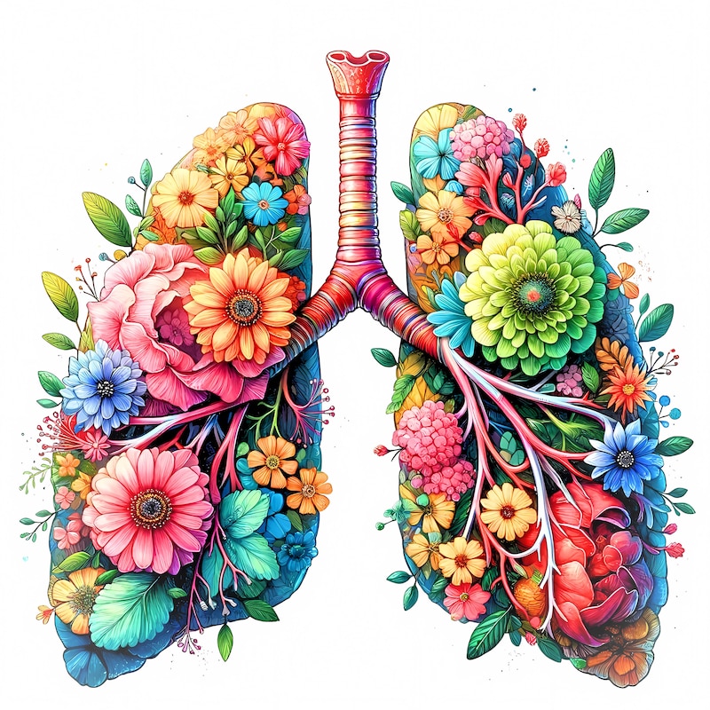 Anatomy Lungs Floral - Etsy UK