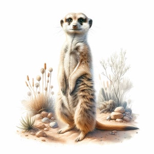 Meerkat Clipart - 11 High-quality Jpgs - Curious Meerkat Clipart Bundle ...