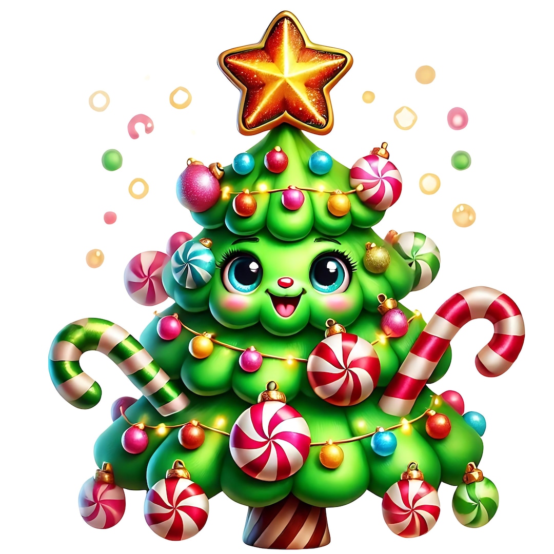 Cute Christmas Tree Clipart | Holiday JPG Bundle (digital Download) - Etsy