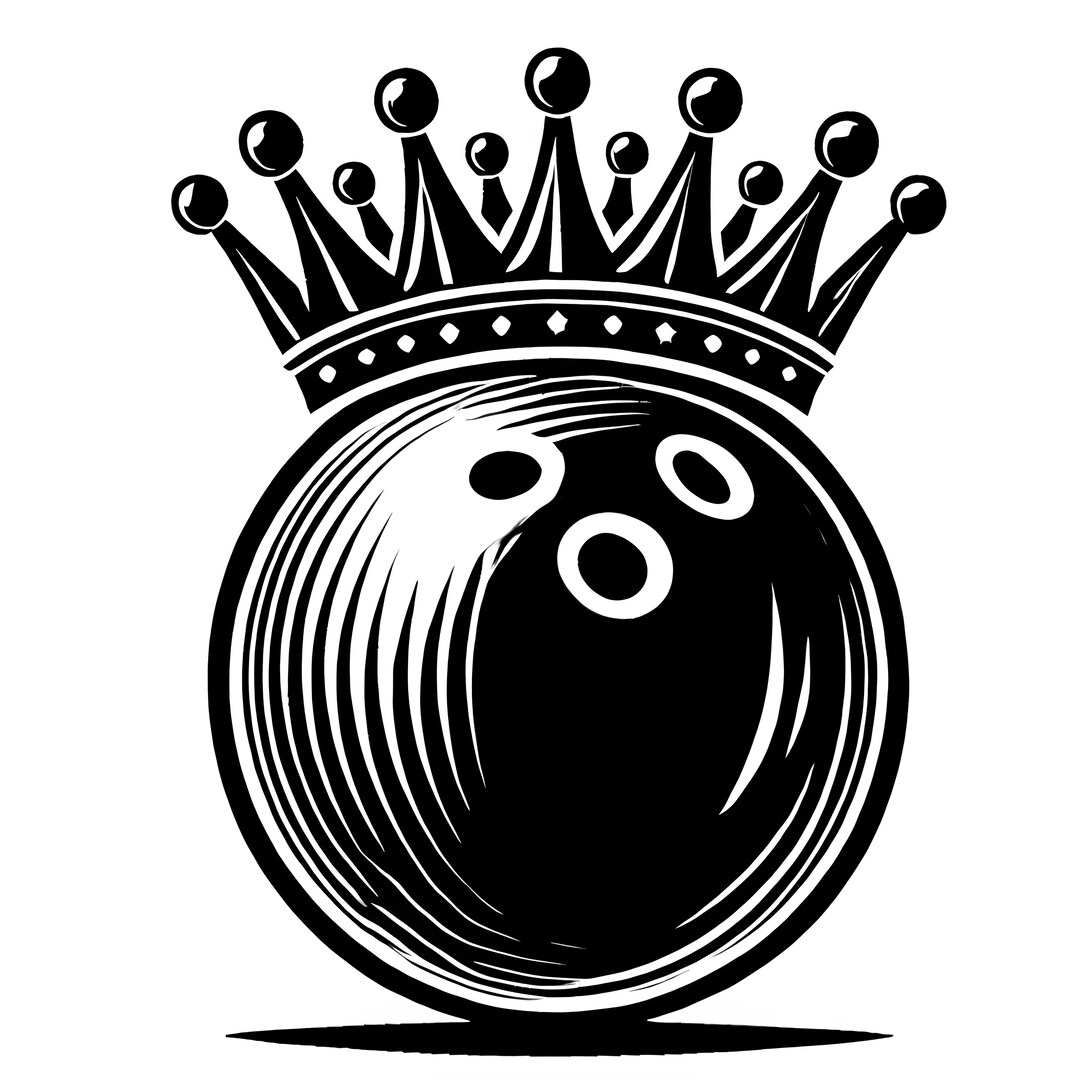 Bowling Ball Crown SVG & PNG, Bowling Ball Clipart, Silhouette Bowling ...
