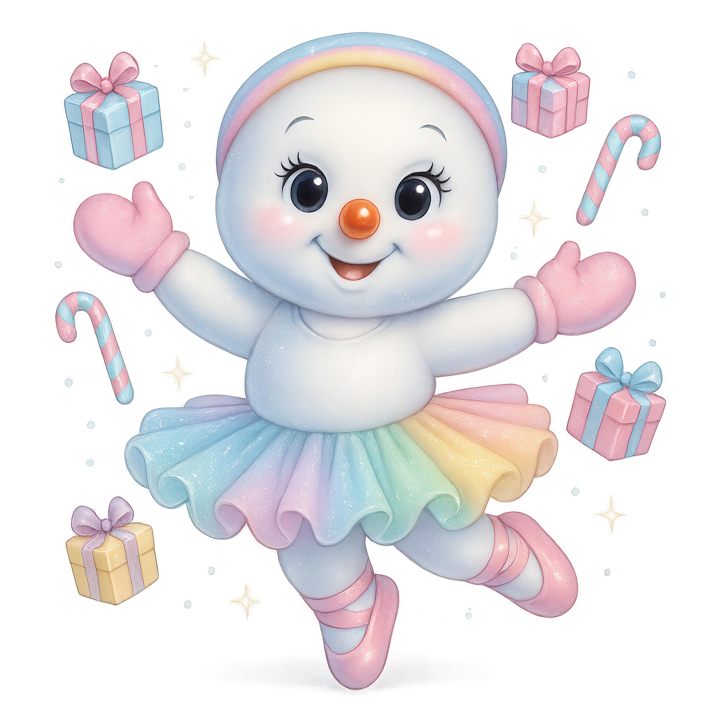 Ballerina Snowman Clipart: Christmas Snowlady PNG (digital Download - Etsy