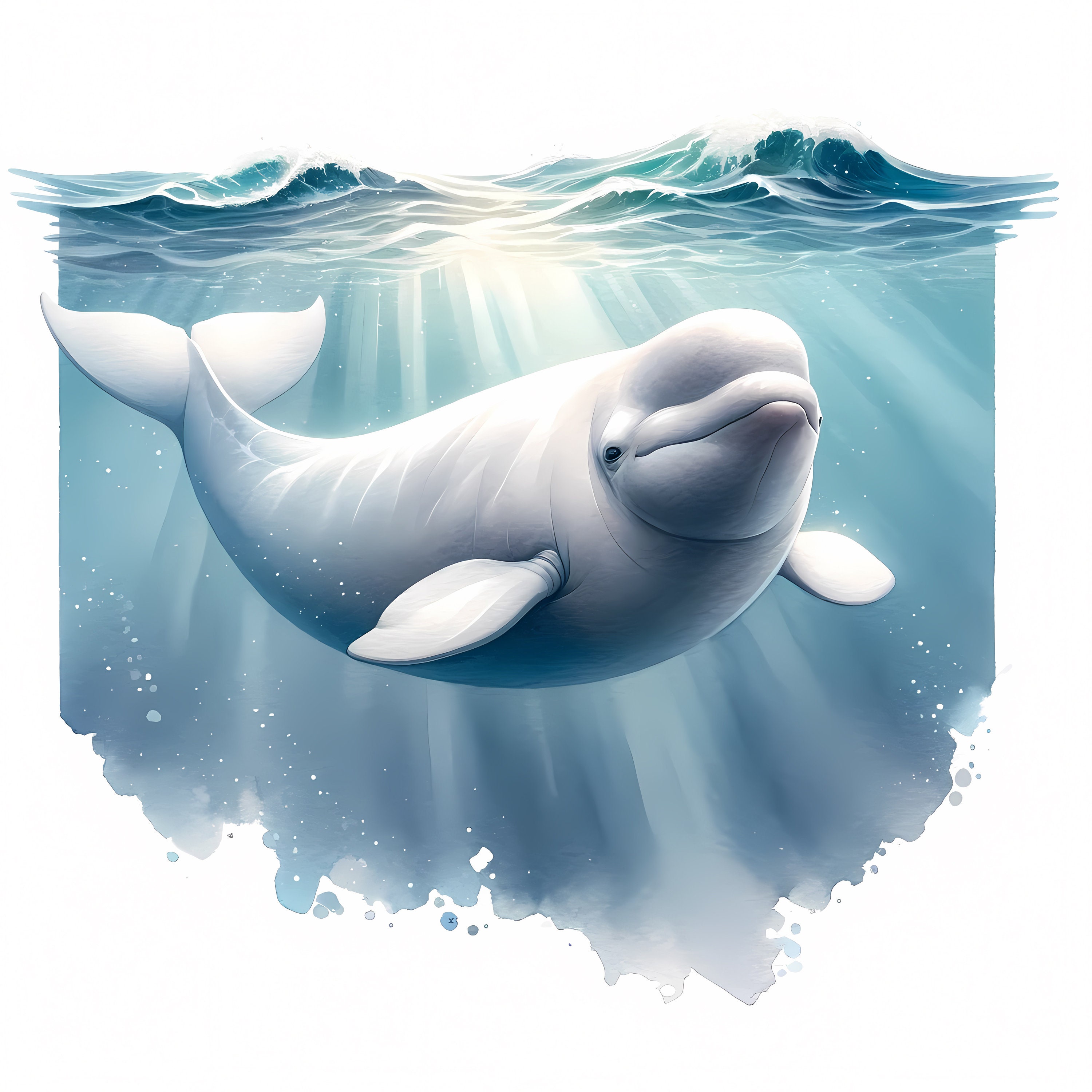Beluga Whale Clipart 11 High-quality Jpgs Cute Beluga Clipart Bundle ...