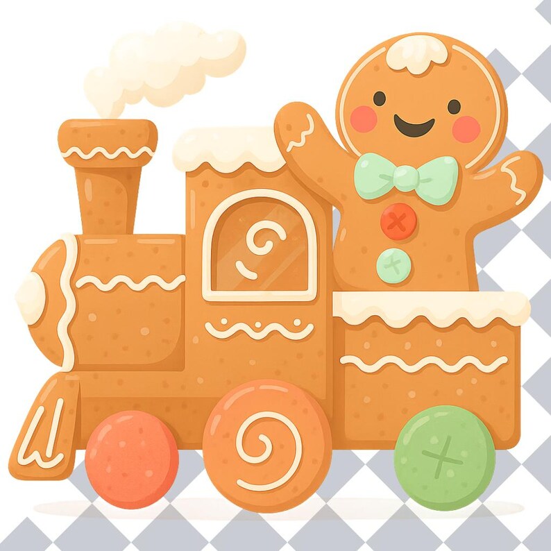 Gingerbread Christmas Clipart: Festive Gingerbread (digital Download ...
