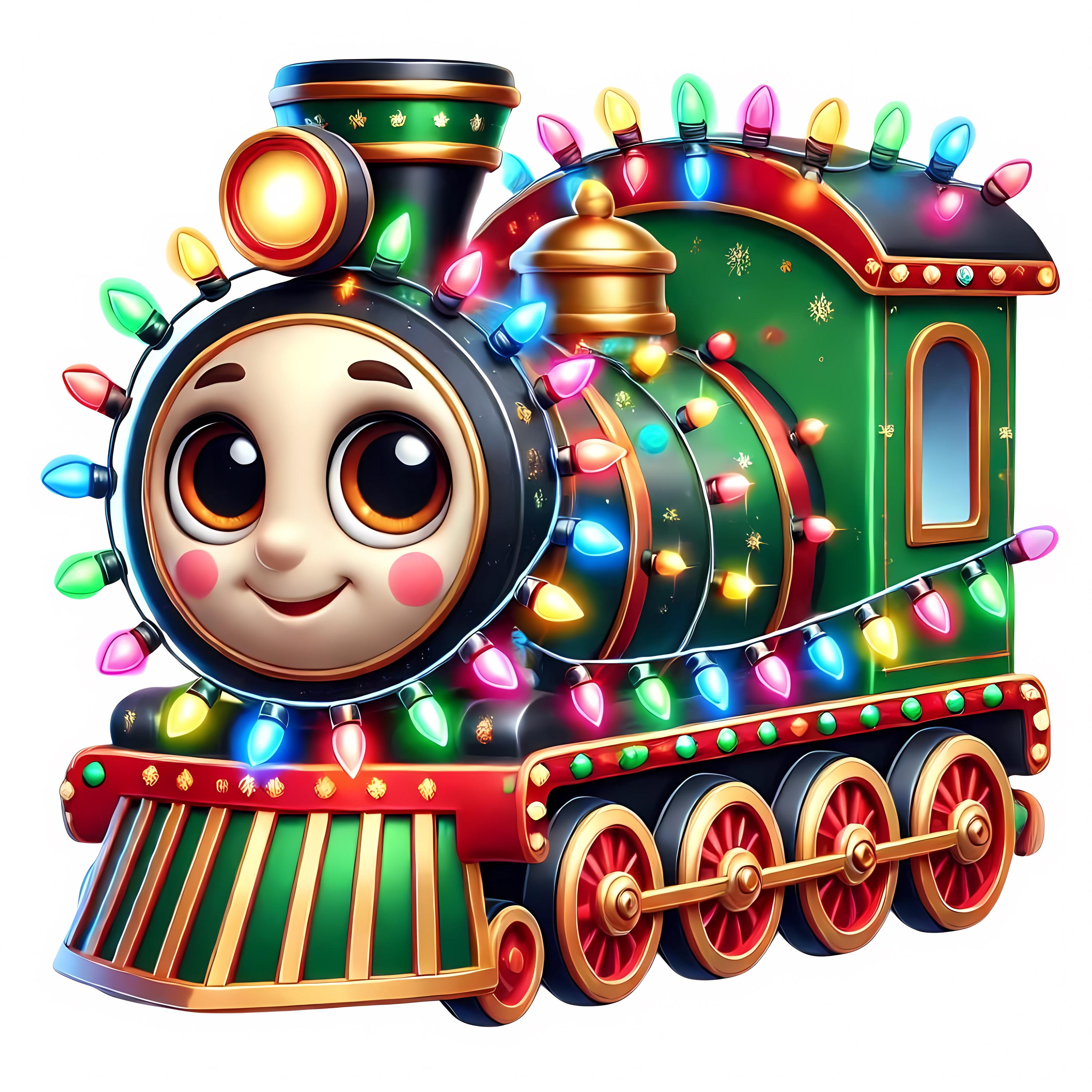 Cute Christmas Train Clipart Bundle | Festive Holiday Art (jpgs) - Etsy