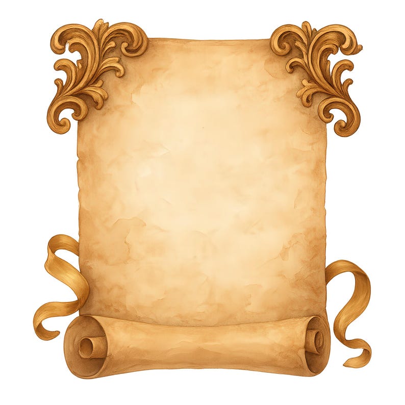 Vintage Medieval Scroll Clipart: Aged Parchment Paper (digital Download ...