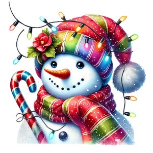 Christmas Snowman Clipart | 1O High-quality Jpgs | Adorable Christmas ...