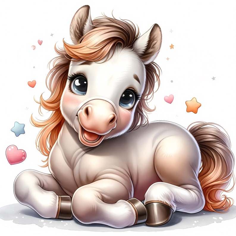 Cartoon Horse Clipart Bundle | Cute Equine Art (digital Download) - Etsy