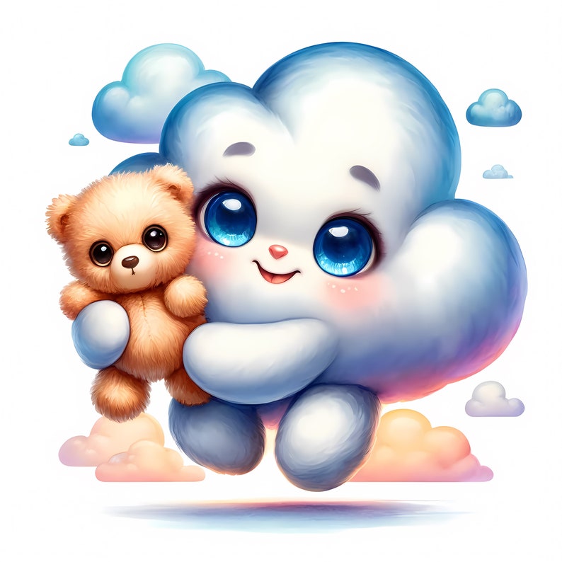 Cute Cloud Clipart 12 High-quality Jpgs Charming Cute Cloud Clipart ...