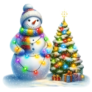 Christmas Snowman Clipart 1O High-quality Jpgs Adorable Christmas ...