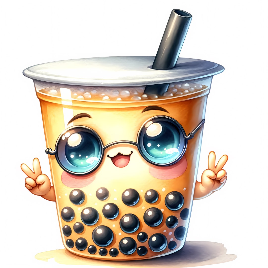 Kawaii Bubble Tea Clipart | Cute Drink Art, Commercial Use (digital ...