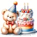 Teddy Bear Birthday Clipart | 12 High-quality Jpgs | Cute Teddy Bear ...