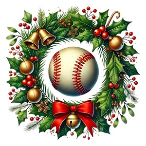 Christmas Baseball Clipart: Festive Holiday Sport Art (digital Download ...