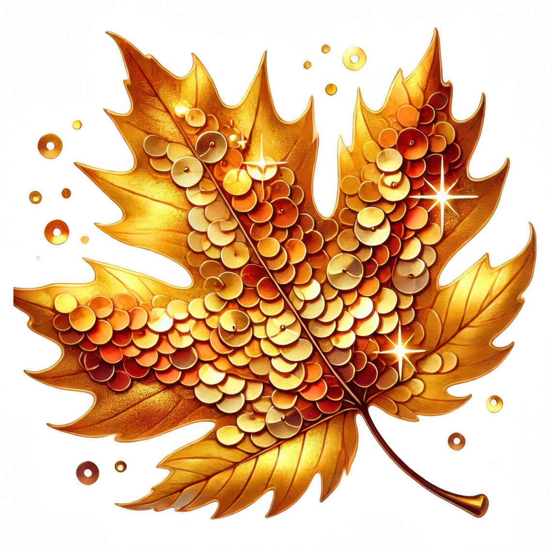 Glitter Maple Leaf Clipart: Autumn Design (digital Download, Commercial ...