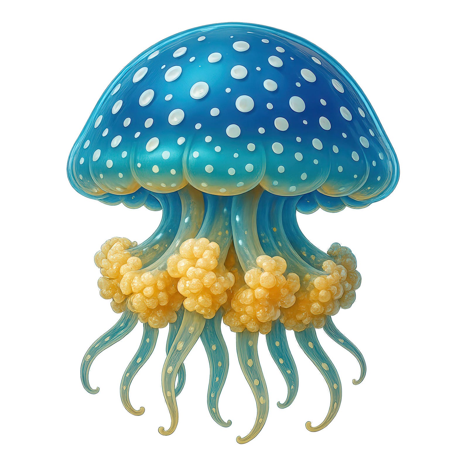Realistic Jellyfish Clipart Bundle: Ocean Animal PNG Graphics ...