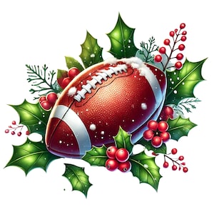 Christmas Football Clipart | 11 High-quality Jpgs | Festive Football ...