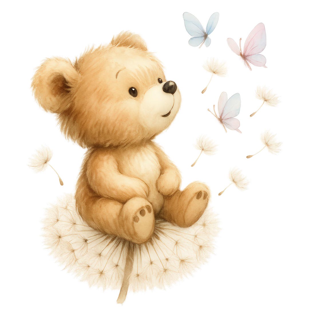 Teddy Bear Clipart Bundle: Nursery Decor, Teddies Nursery Kids, 12 PNG ...