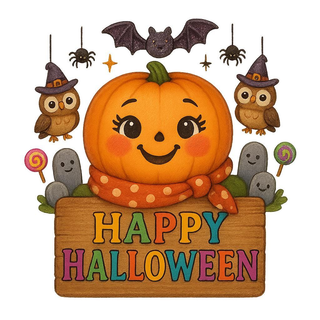 Cute Halloween Pumpkin Clipart, Kawaii Fall Design (PNG) - Etsy