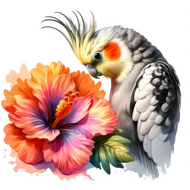 Cockatiel Clipart 11 High-quality Jpgs Cute Cockatiel Clipart Bundle ...
