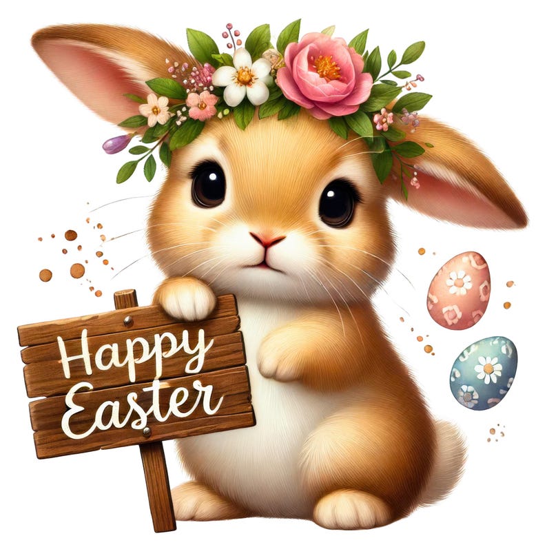 Happy Easter Bunny-clipart, feestelijk 12 PNG JPG (digitale download ...