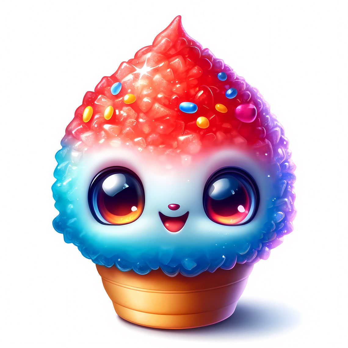 Cute Snow Cone Clipart 12 High-quality Jpgs Kawaii Snow Cone Clipart ...