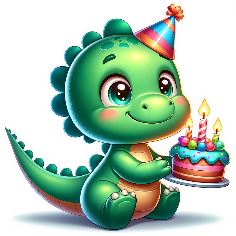 Cute Dinosaur Clipart 10 High-quality Jpgs Birthday Party Clipart ...
