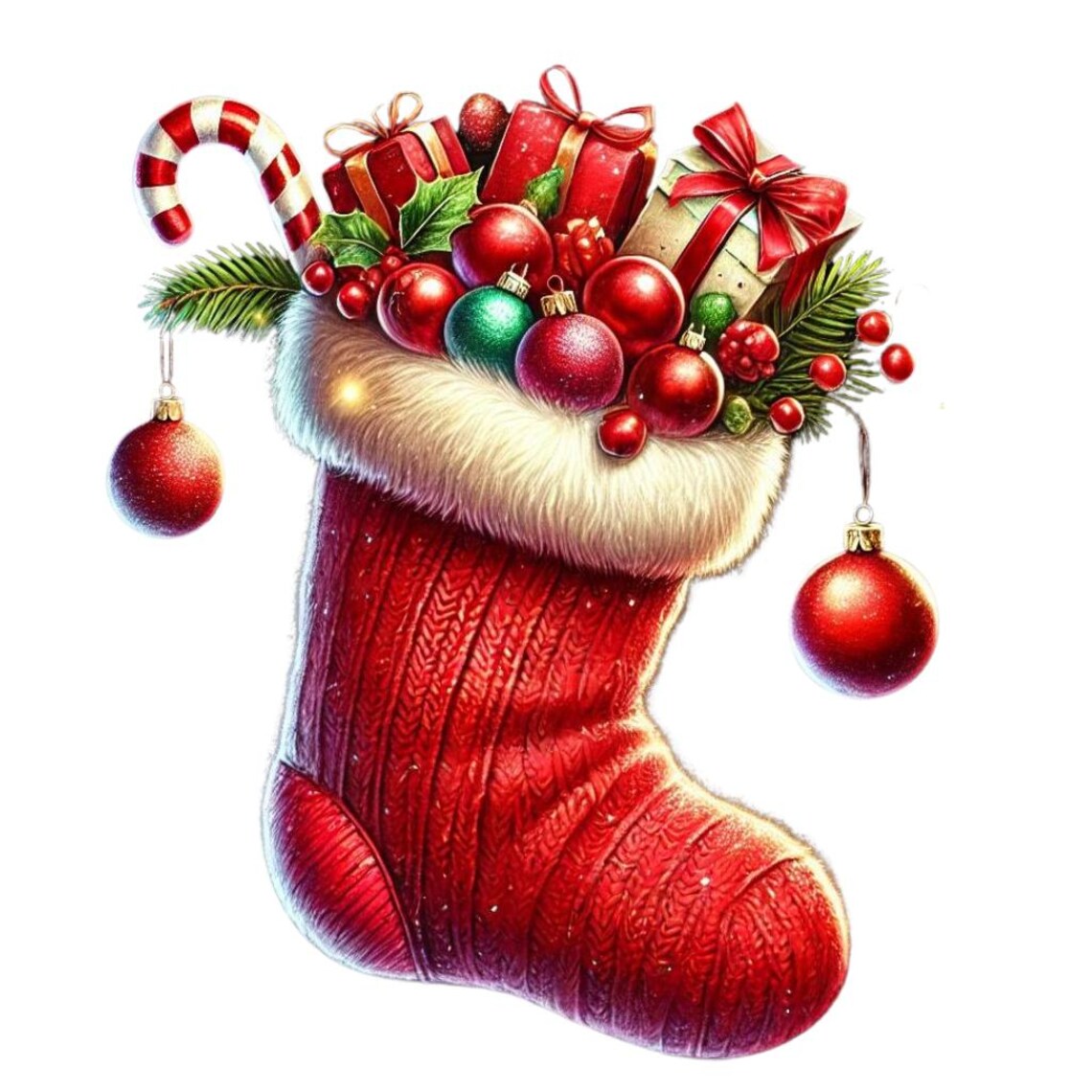 Christmas Sock Clipart Bundle: Holiday 12 PNG Graphics (digital ...