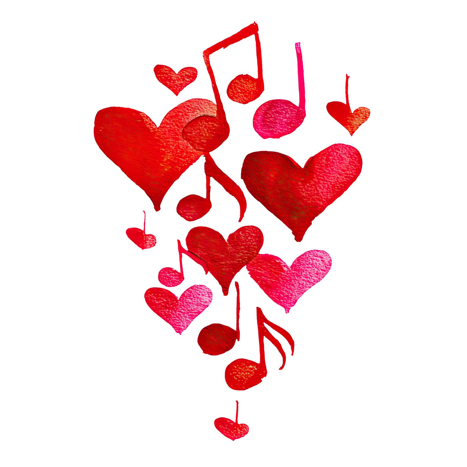 Valentine's Day Music Notes Clipart | Romantic Musical Graphics ...