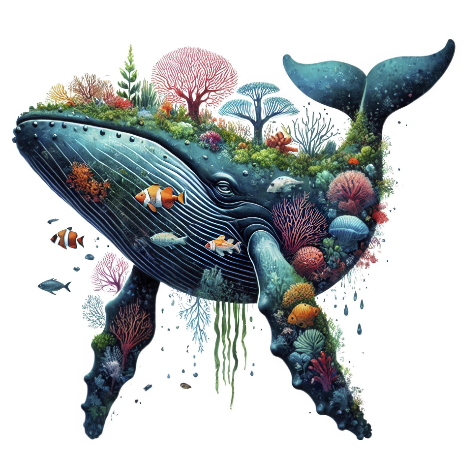Watercolor Whale Clipart | Ocean Art PNG Bundle (digital Download) Set ...